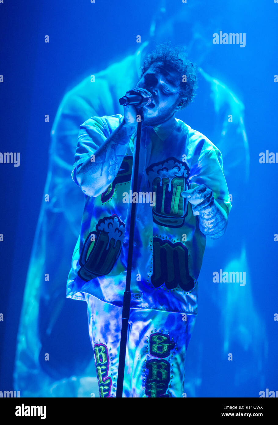 Hamburg, Germany. 27th Feb, 2019. Post Malone, R&B singer and rapper ...