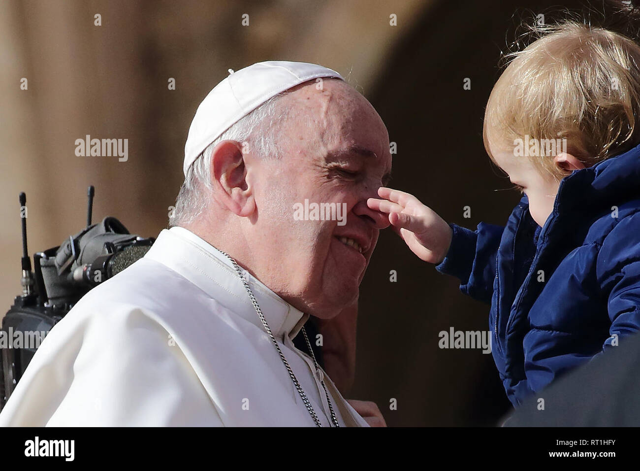 February 27, 2019 - Vatican City (Holy See) - POPE FRANCIS gets a nose ...