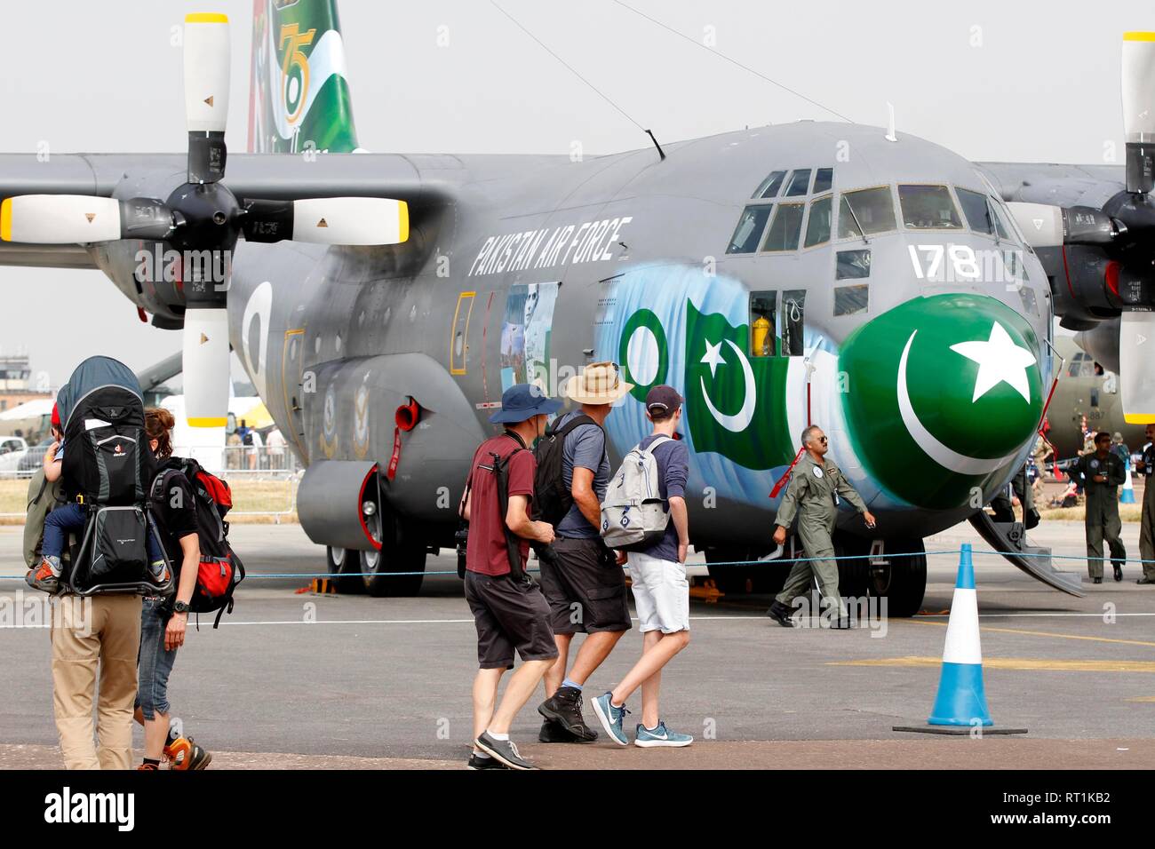 The colourful C130 plane from the Pakistani Air Force on show Stock ...