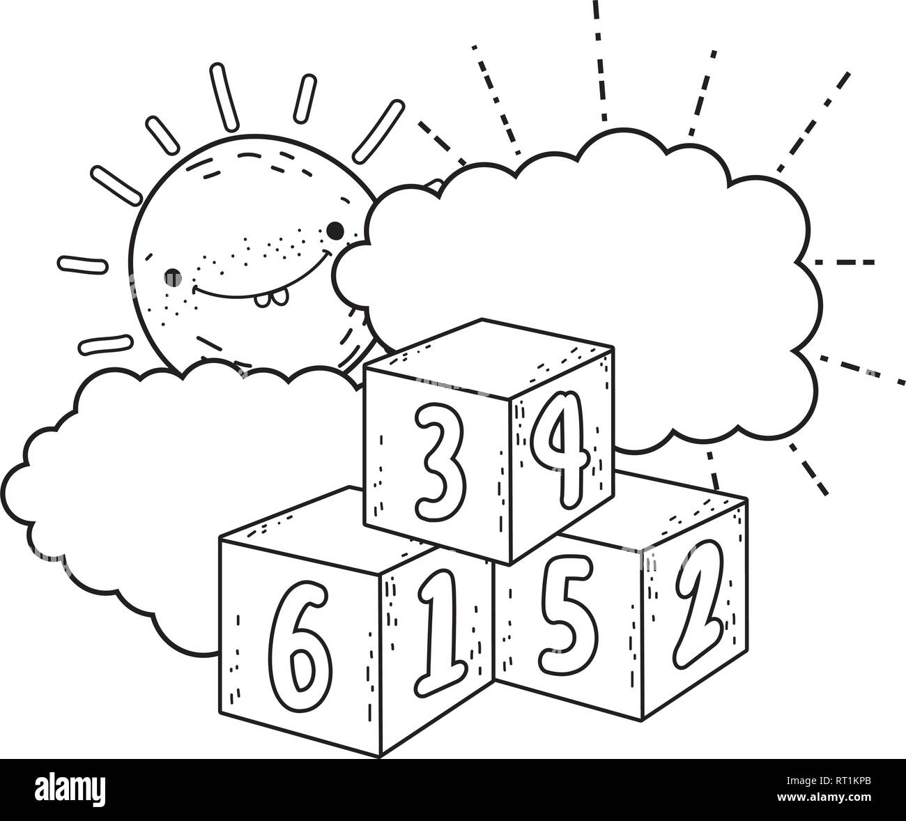 Sun kawaii comic character Stock Vector Images - Alamy