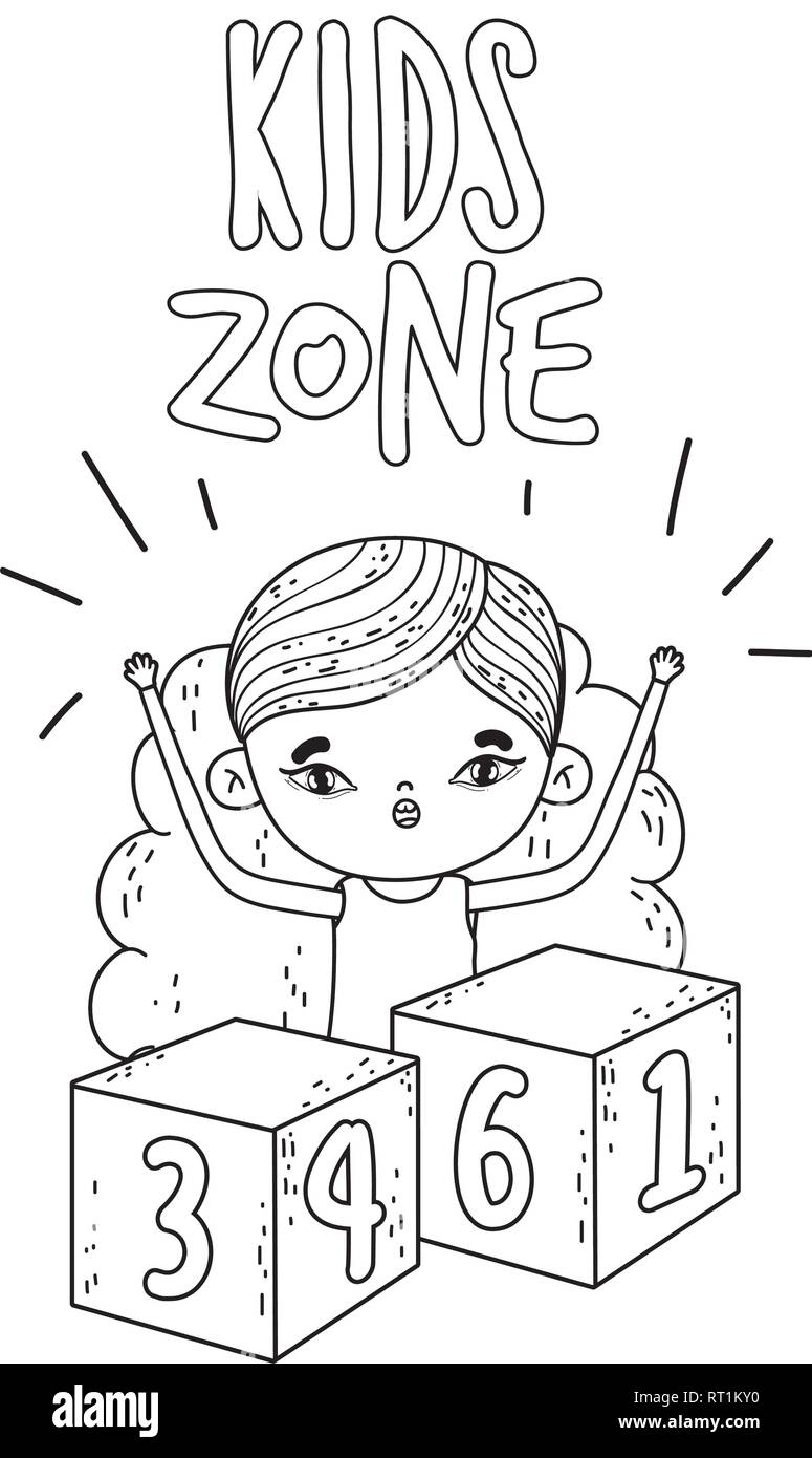 little girl playing with blocks numbers Stock Vector Image & Art - Alamy