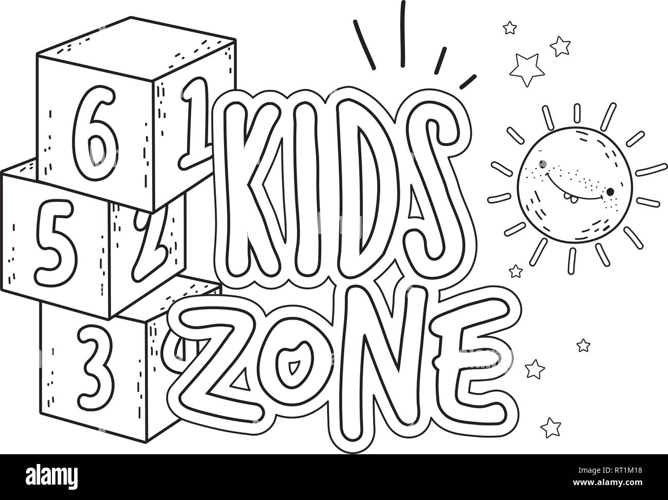 blocks numbers toys with sun kawaii Stock Vector Image & Art - Alamy