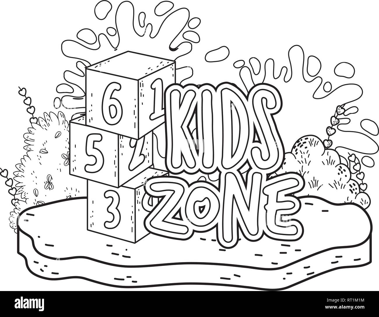 blocks numbers toys wih paint splash Stock Vector Image & Art - Alamy