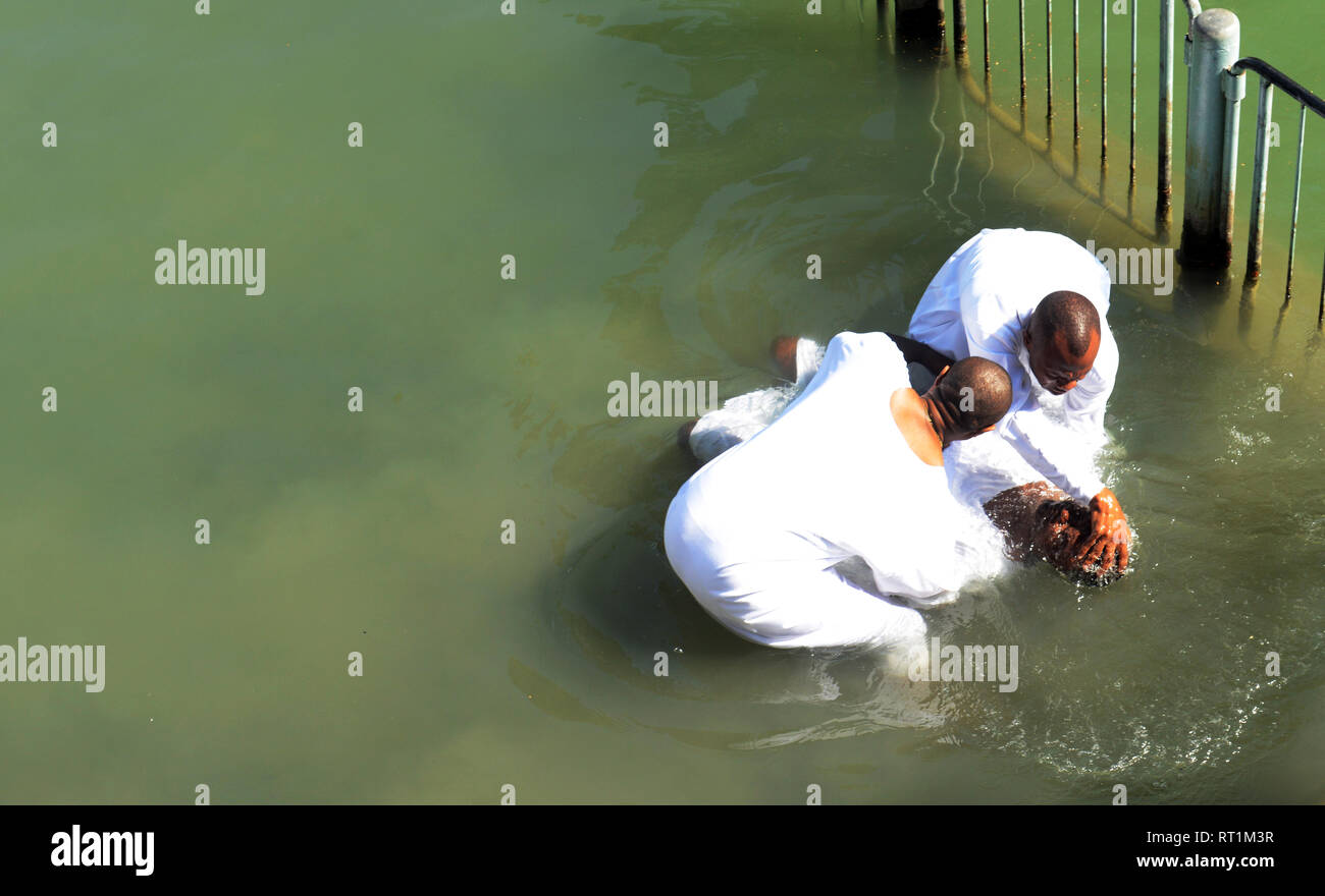 Baptism in jordan river israel hi-res stock photography and images - Alamy