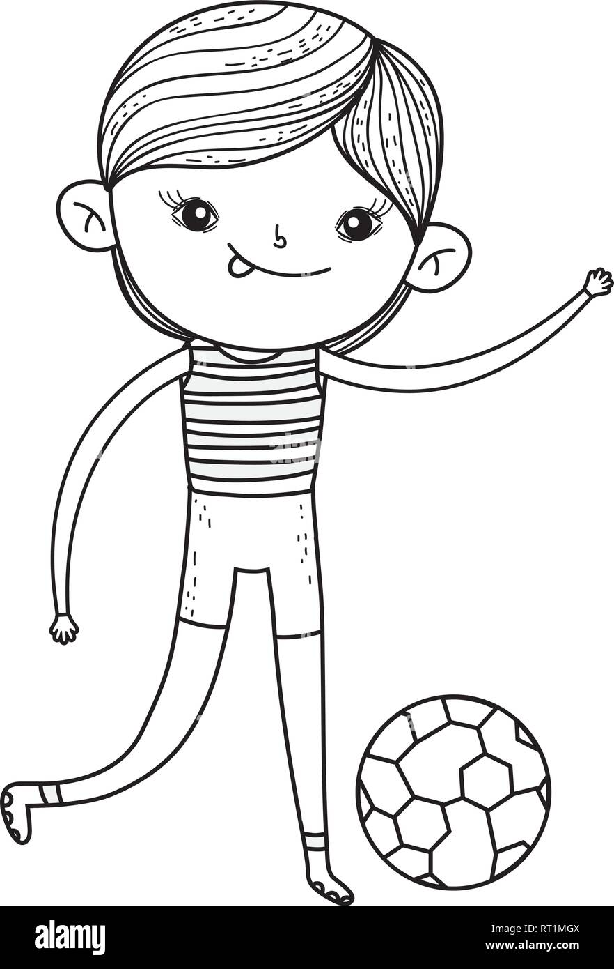 cute little boy playing soccer Stock Vector Image & Art - Alamy