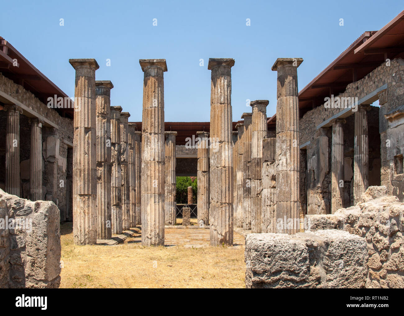 Ancient city of Pompeii, Italy. Roman town destroyed by Vesuvius ...
