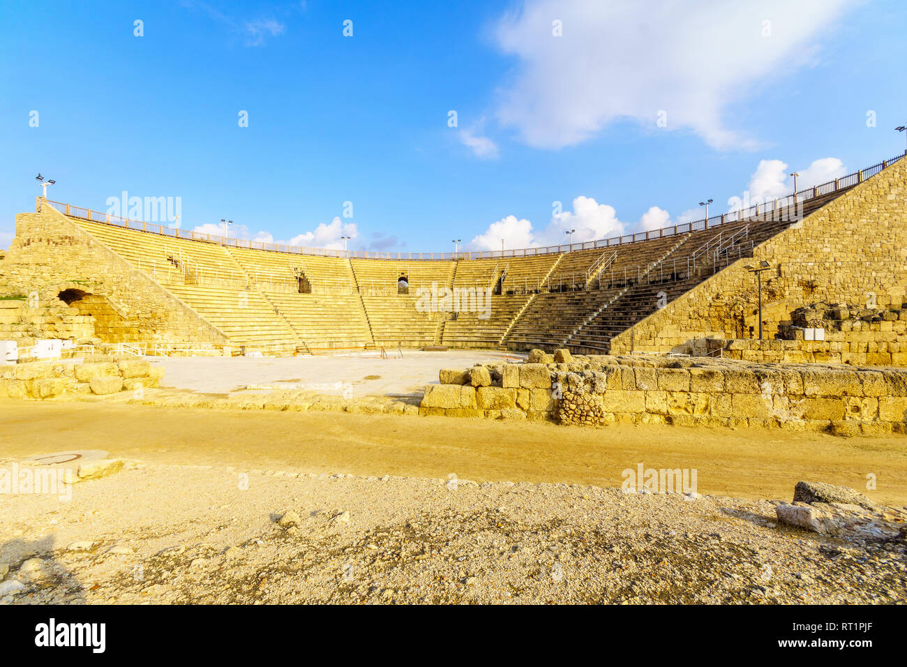 View of the Roman Theater in Caesarea National Park, Northern Israel ...