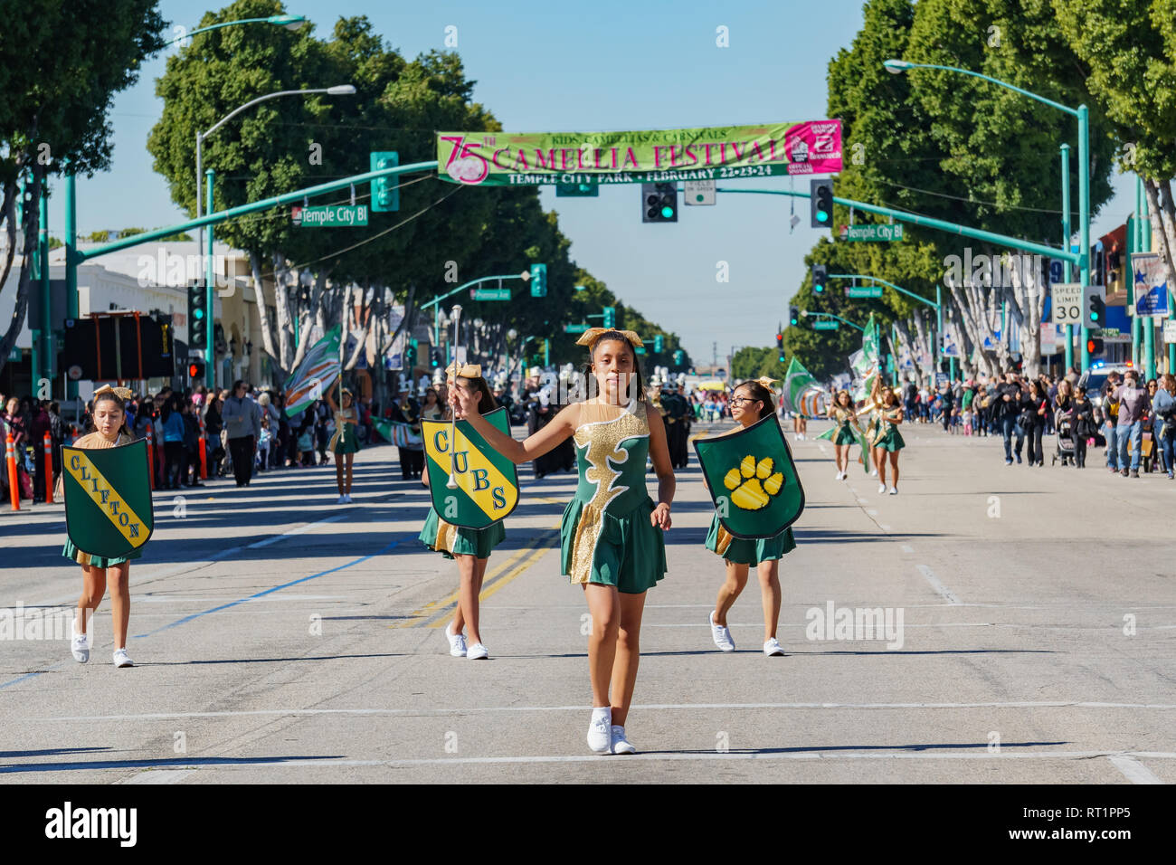 Los Angeles, FEB 23: Clifton middle school Marching band parade in the ...