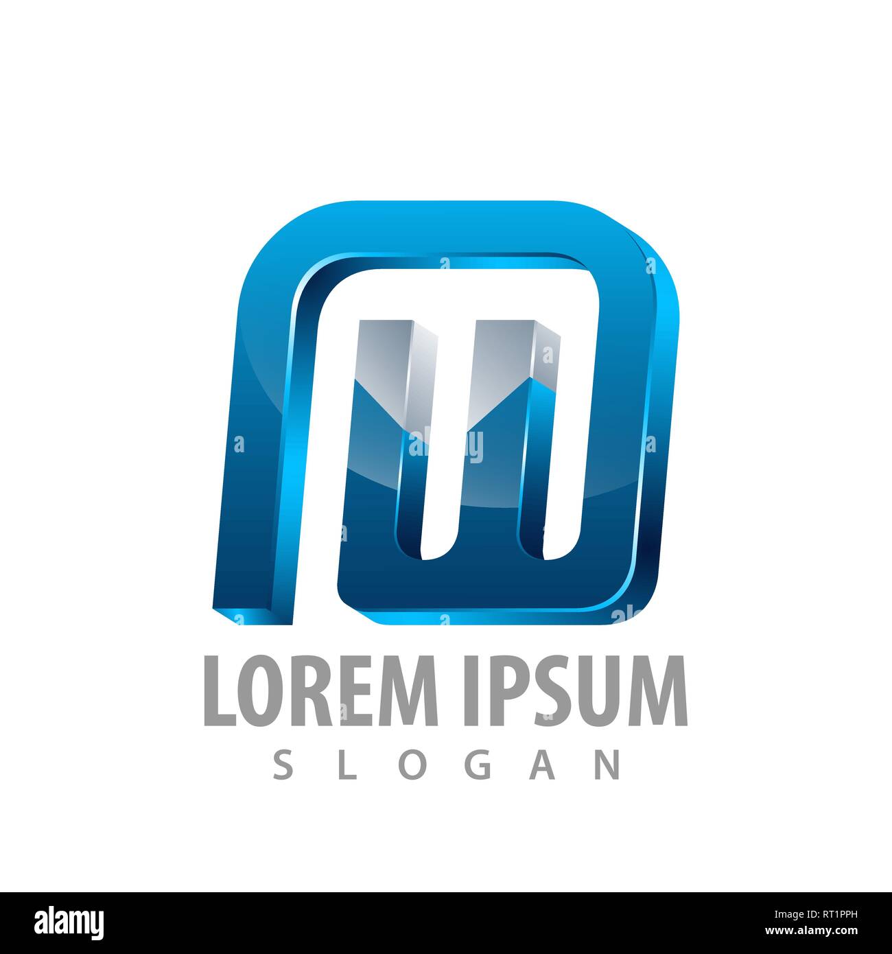 Square rounded initial letter W logo concept design. 3D style. Symbol ...