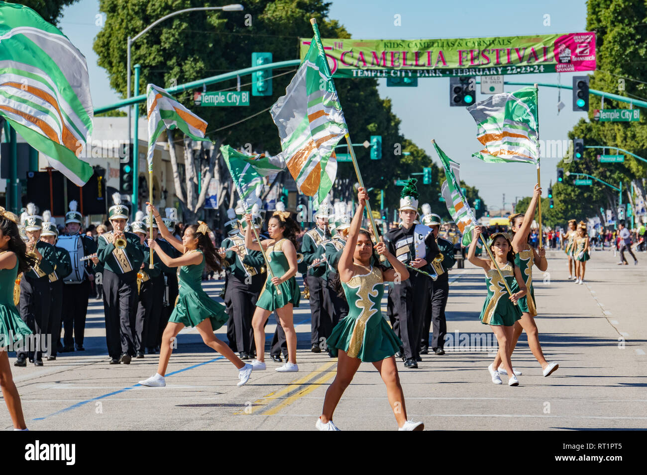 Los Angeles, FEB 23: Clifton middle school Marching band parade in the ...