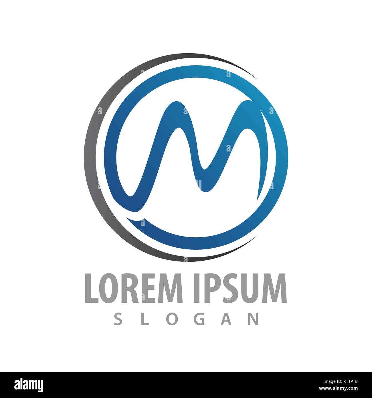 logo concept design. Circle letter M. Symbol graphic template element ...