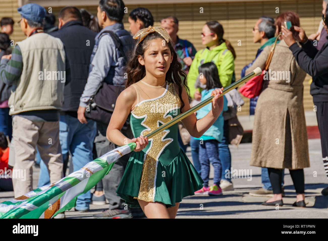 Los Angeles, FEB 23: Clifton middle school Marching band parade in the ...