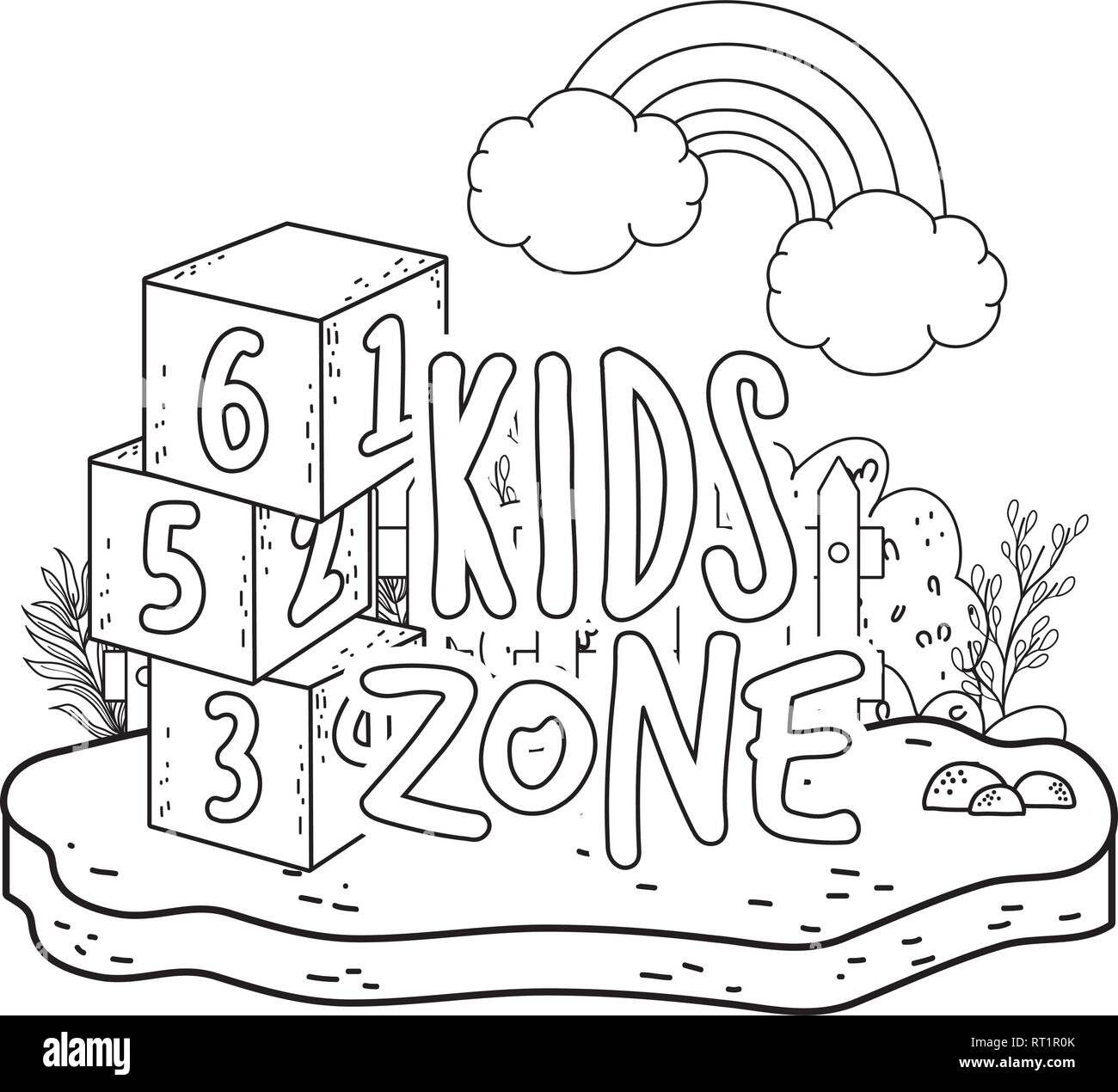 blocks numbers toys with rainbow Stock Vector Image & Art - Alamy