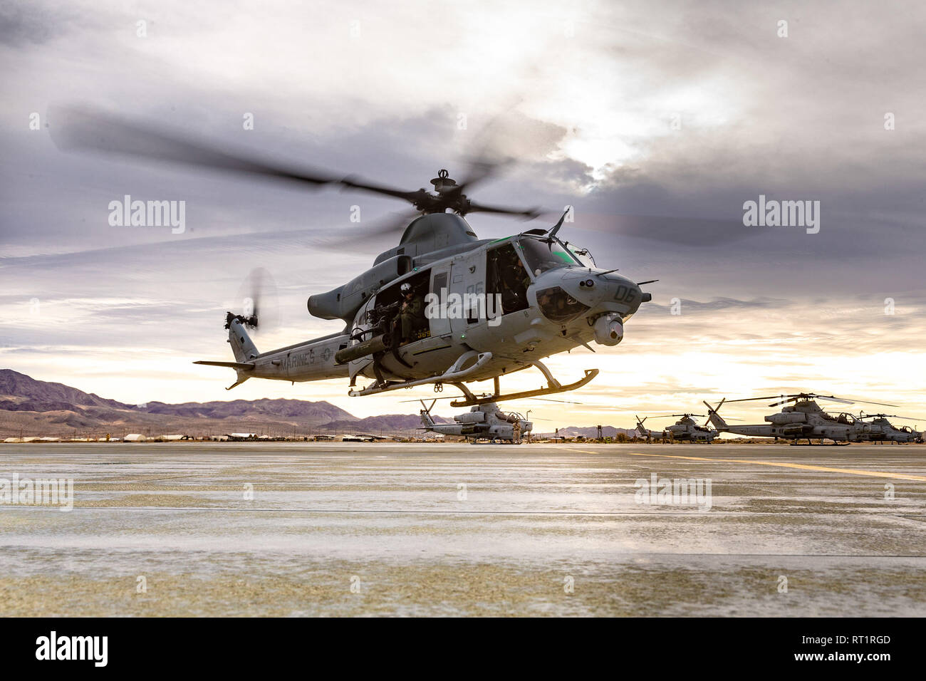 A U.S. Marine Corps UH-1Y Venom with Marine Aircraft Group 13, 3rd ...
