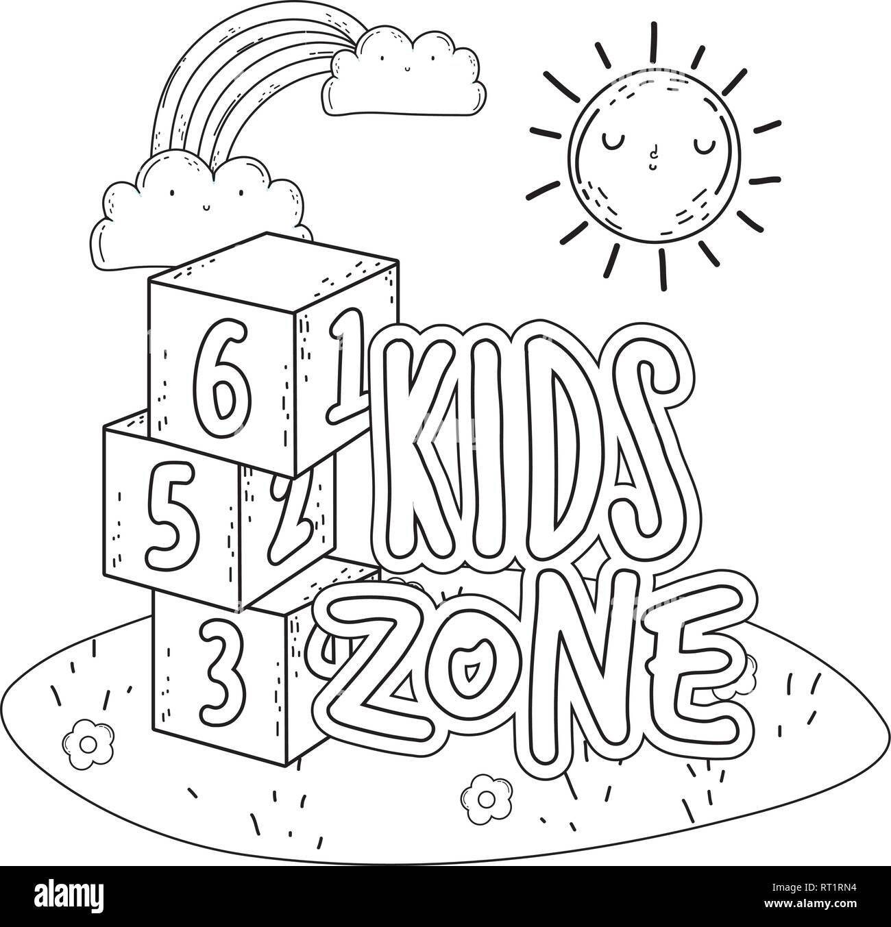 blocks numbers toys with rainbow Stock Vector Image & Art - Alamy