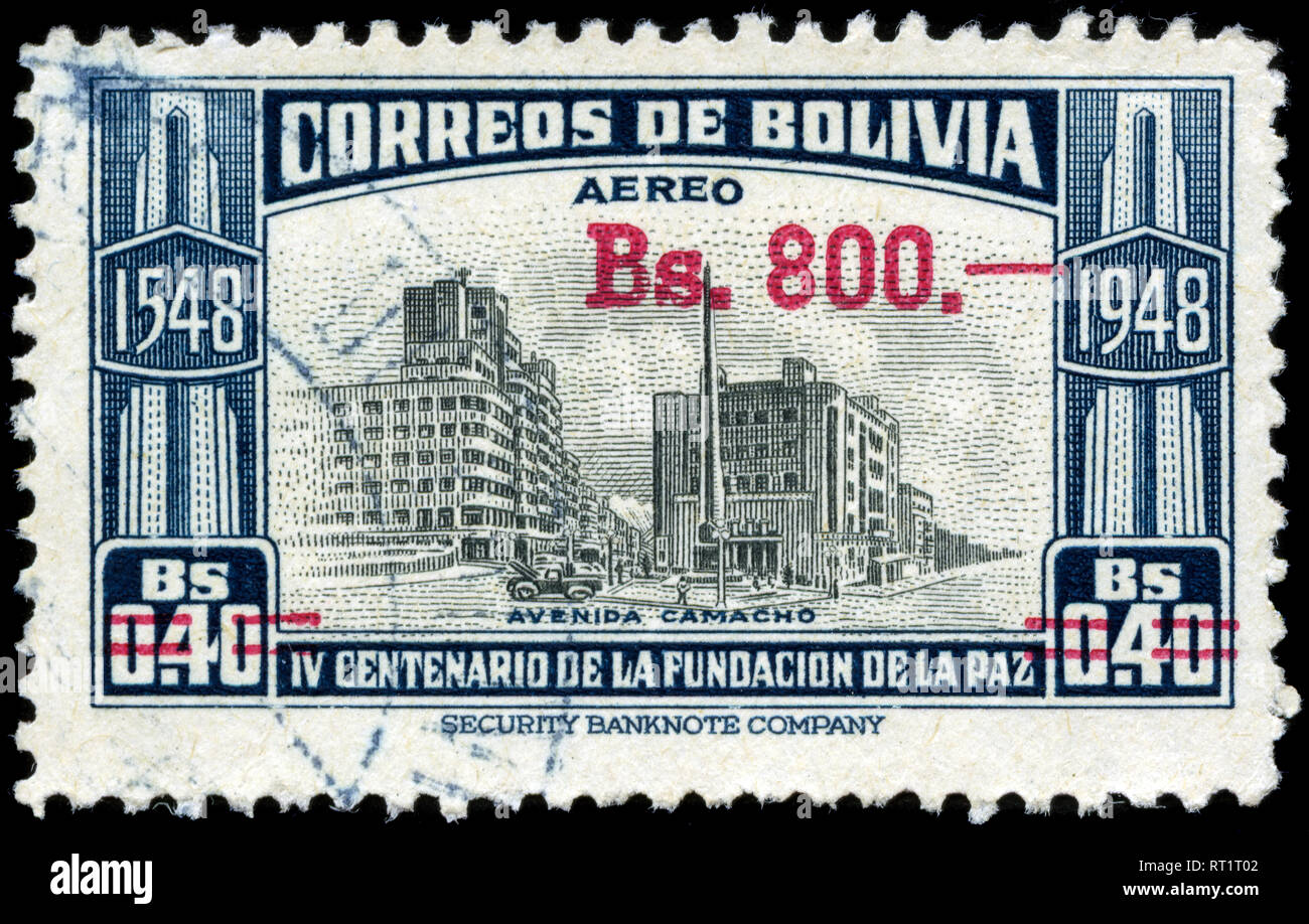 Postage stamp from Bolivia in the 400th anniversary of the founding of ...