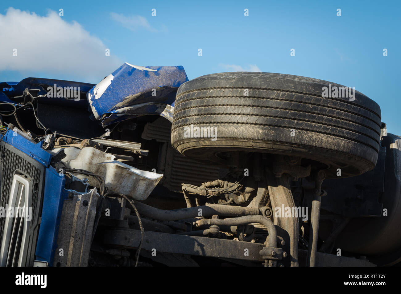 Car accident with overturned truck hi-res stock photography and images ...