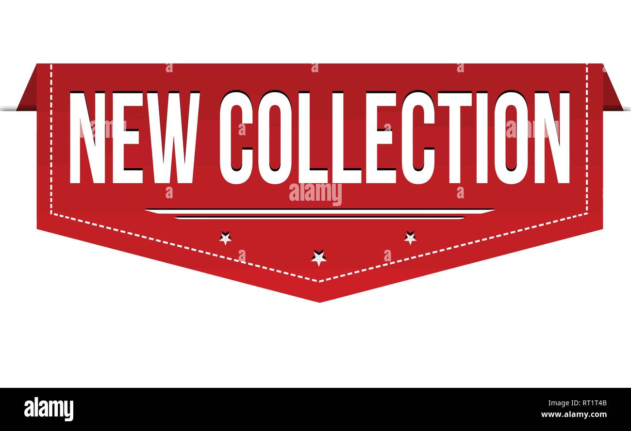 New collection banner design on white background, vector illustration ...