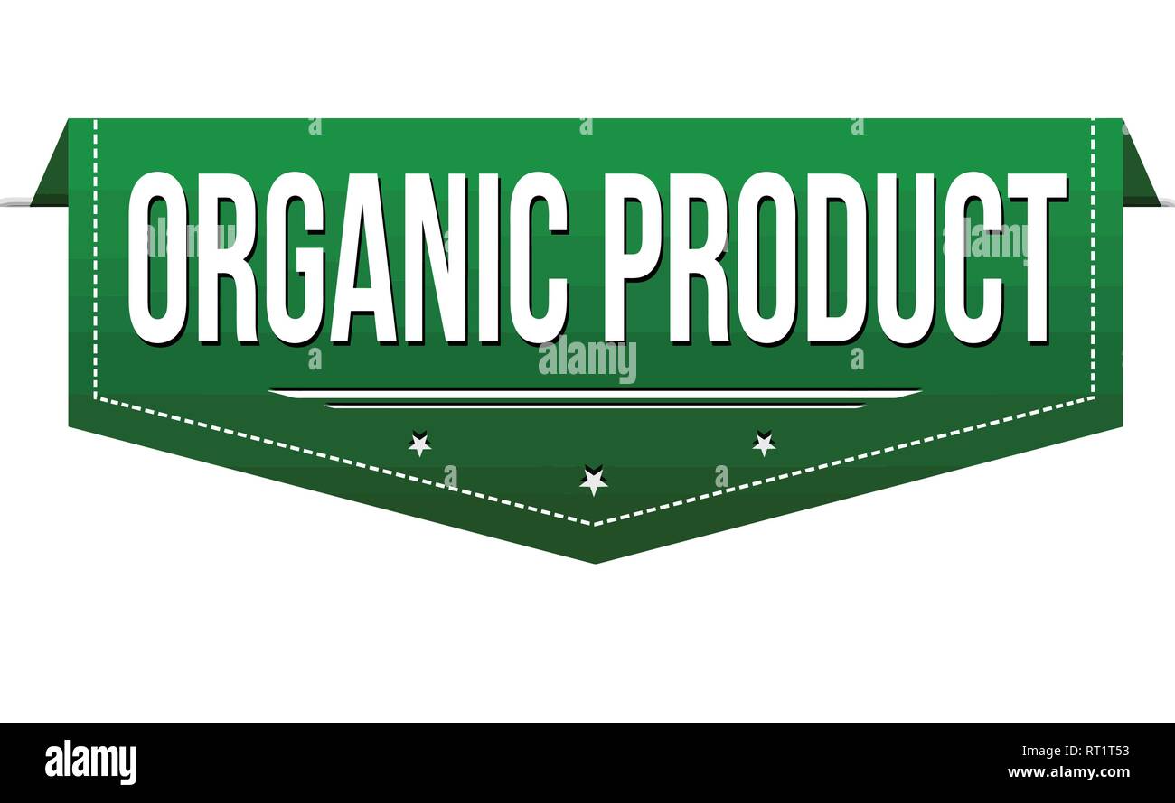 Organic product banner design on white background, vector illustration ...