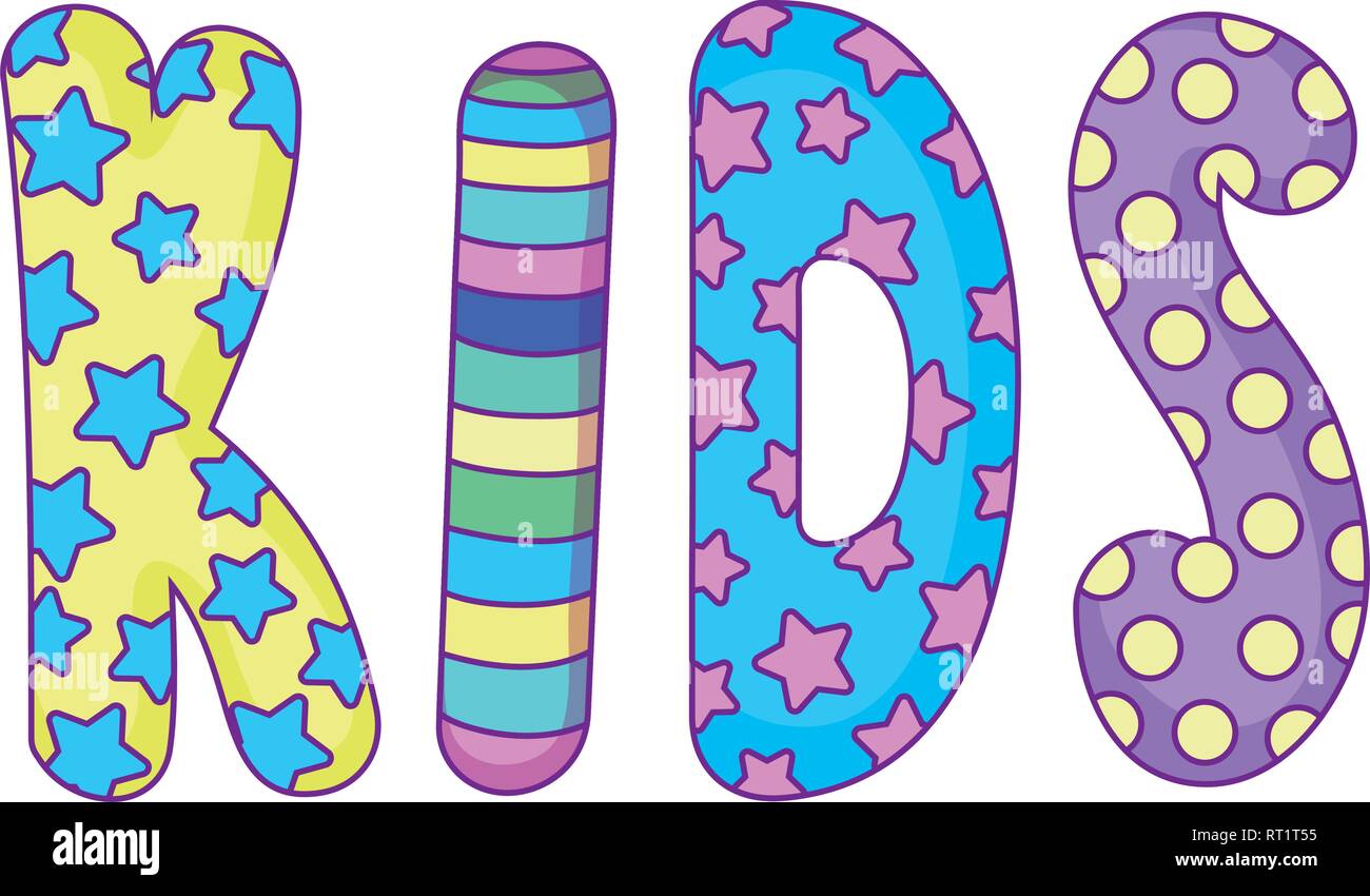cute kids word icon Stock Vector Image & Art - Alamy
