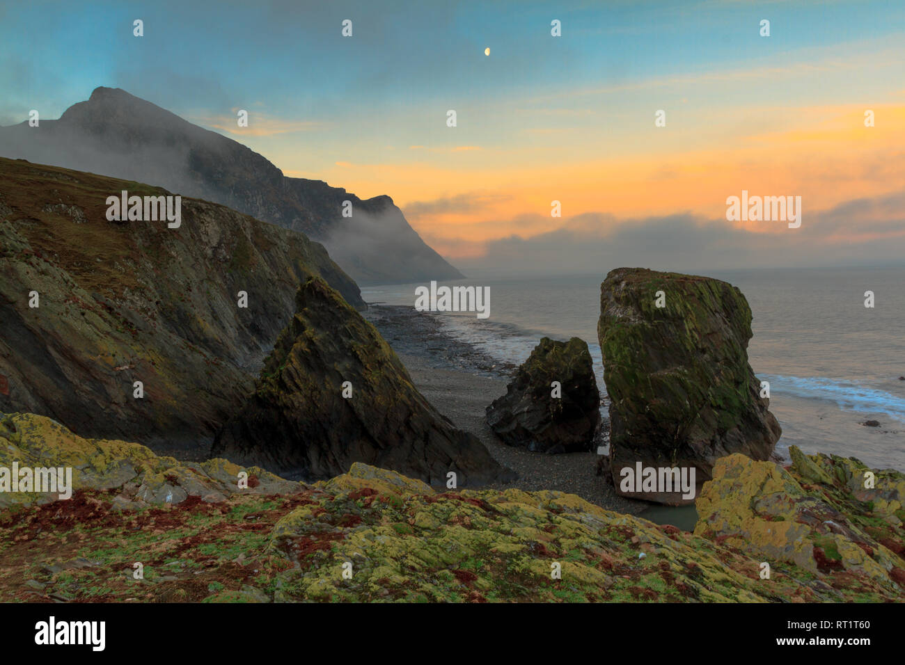 Sea stacks at Trefor on the Llyn Peninsula, Wales, at dawn Stock Photo ...