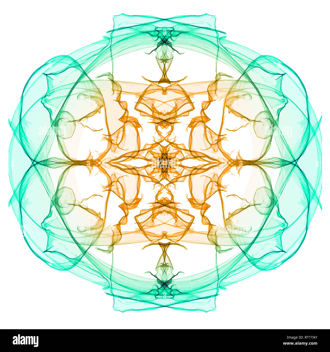 Beautiful abstract symmetry figure. Hand drawn linear abstract pattern ...