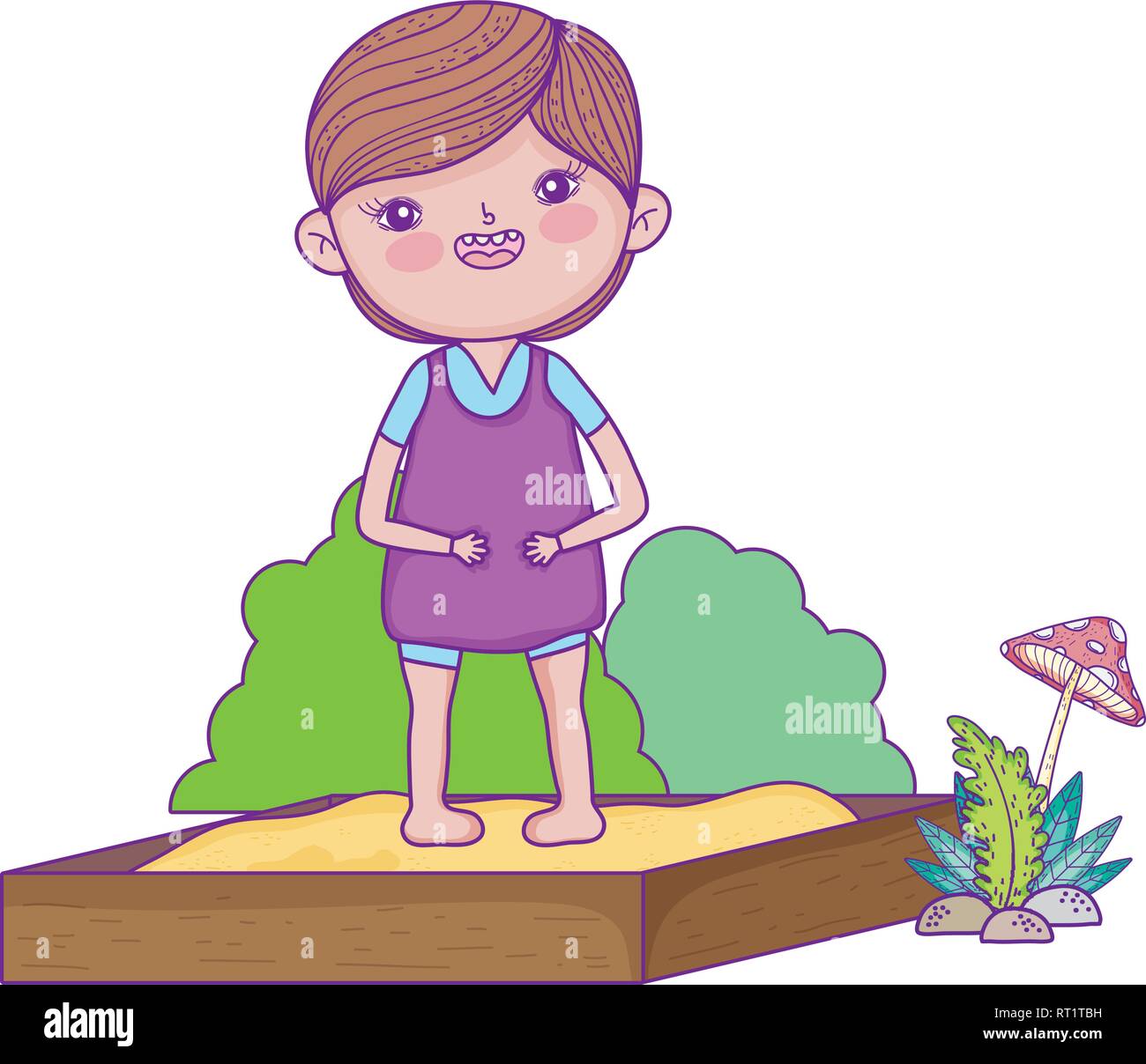 happy little boy in the landscape Stock Vector Image & Art - Alamy