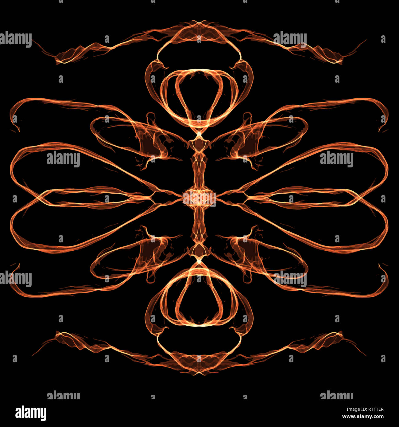 Beautiful symmetry figure. Hand drawn linear abstract pattern for ...
