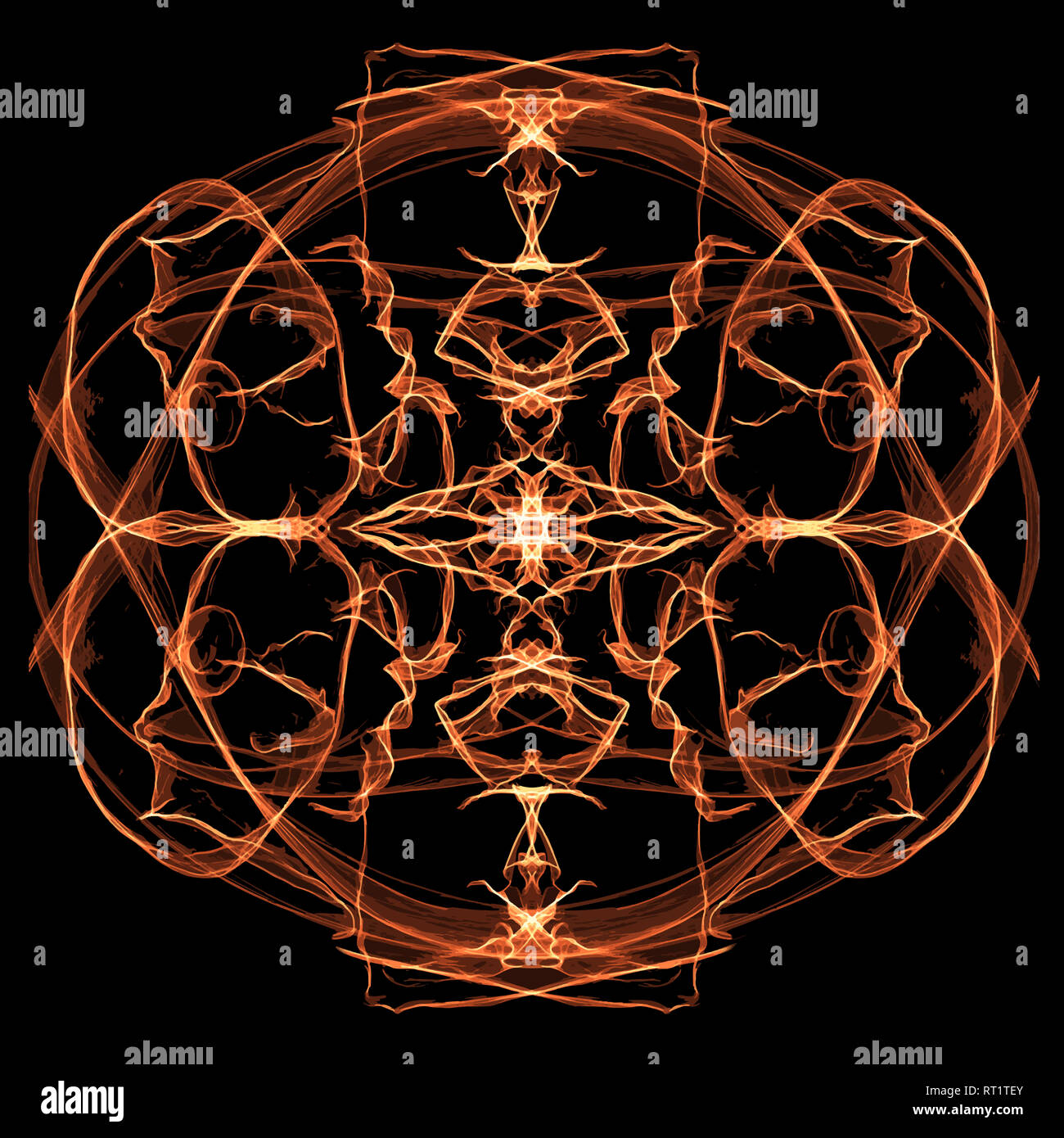 Beautiful symmetry figure. Hand drawn linear abstract pattern for ...