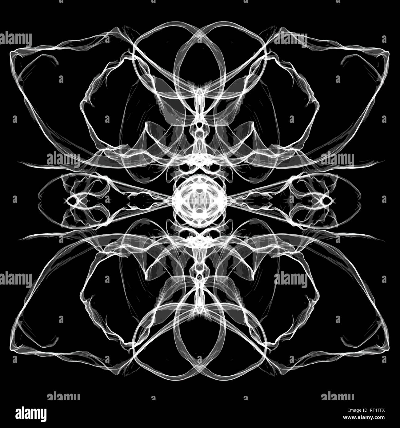 Beautiful symmetry figure. Hand drawn linear abstract pattern for ...