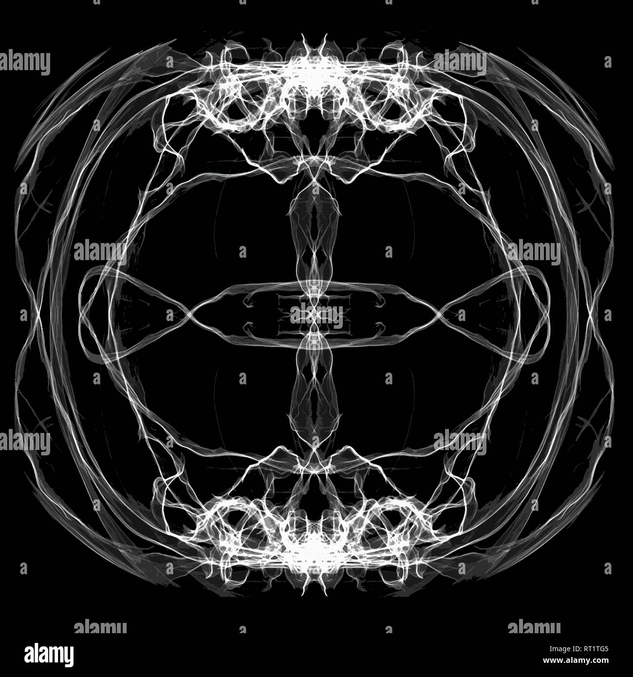 Beautiful symmetry figure. Hand drawn linear abstract pattern for ...