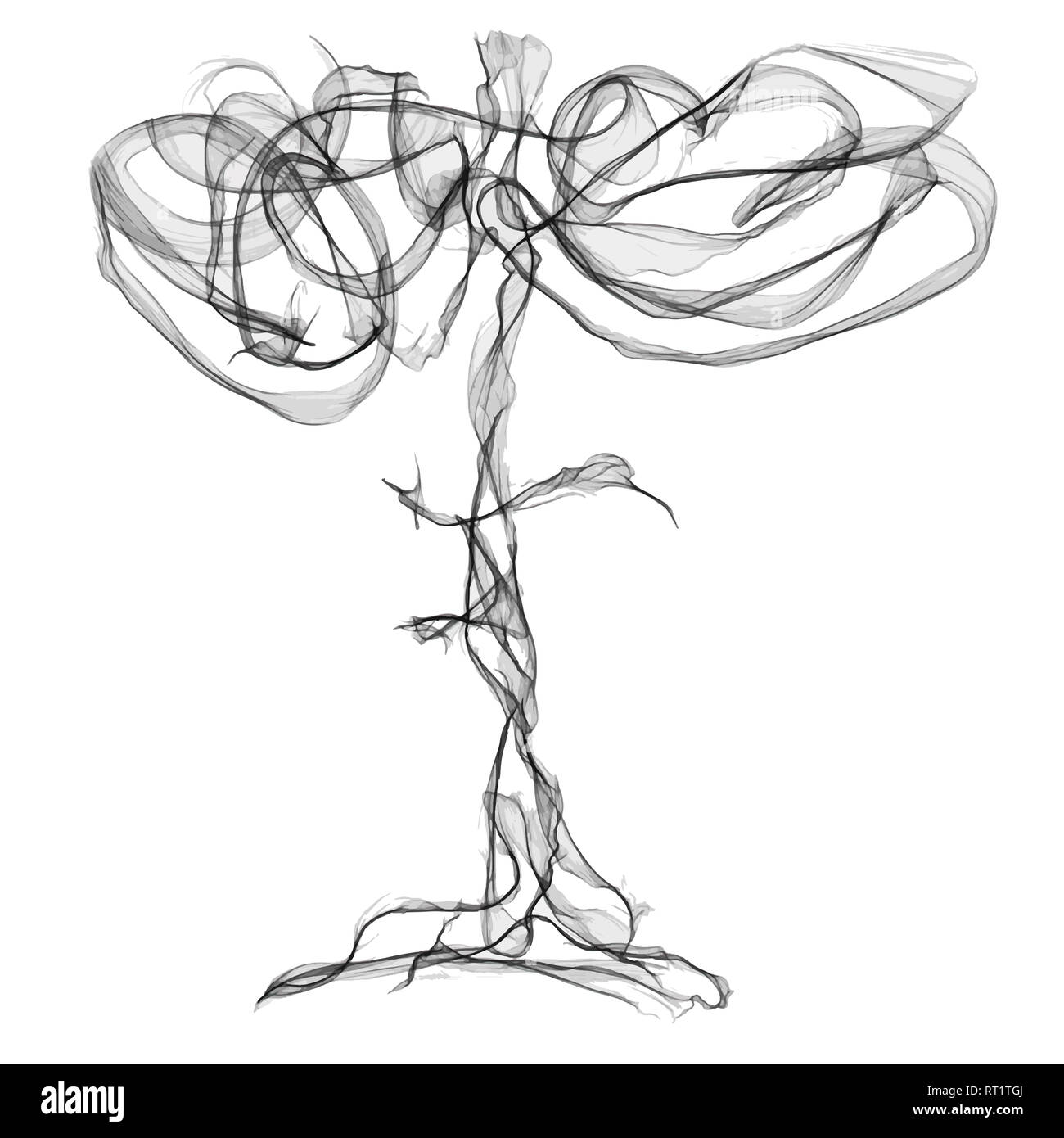 Beautiful abstract figure. Hand drawn linear abstract pattern for ...