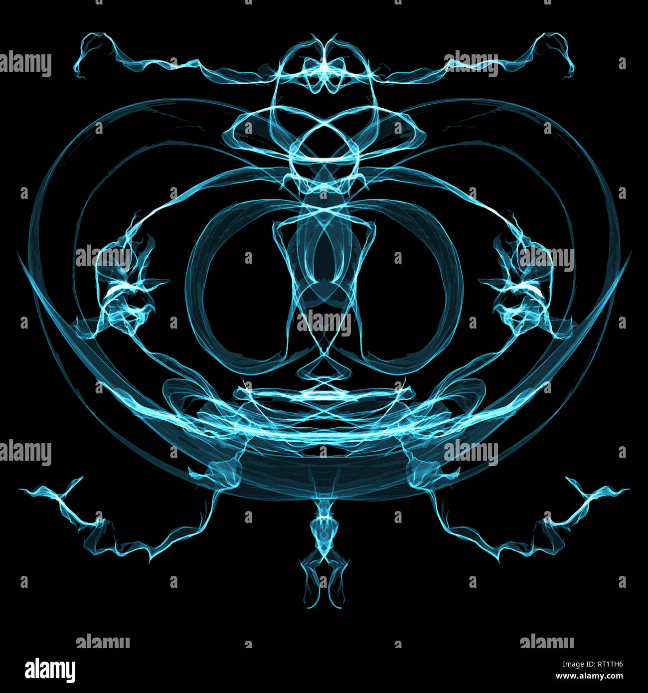 Beautiful symmetry figure. Hand drawn linear abstract pattern for ...