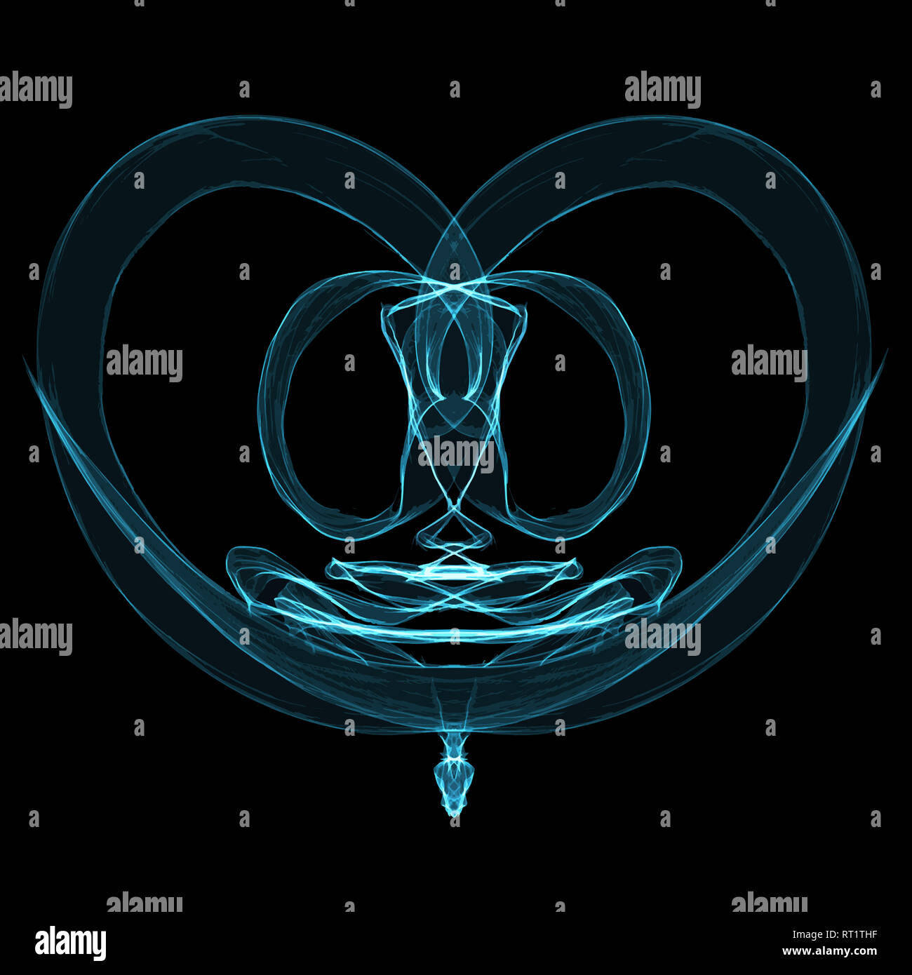 Beautiful symmetry figure. Hand drawn linear abstract pattern for ...