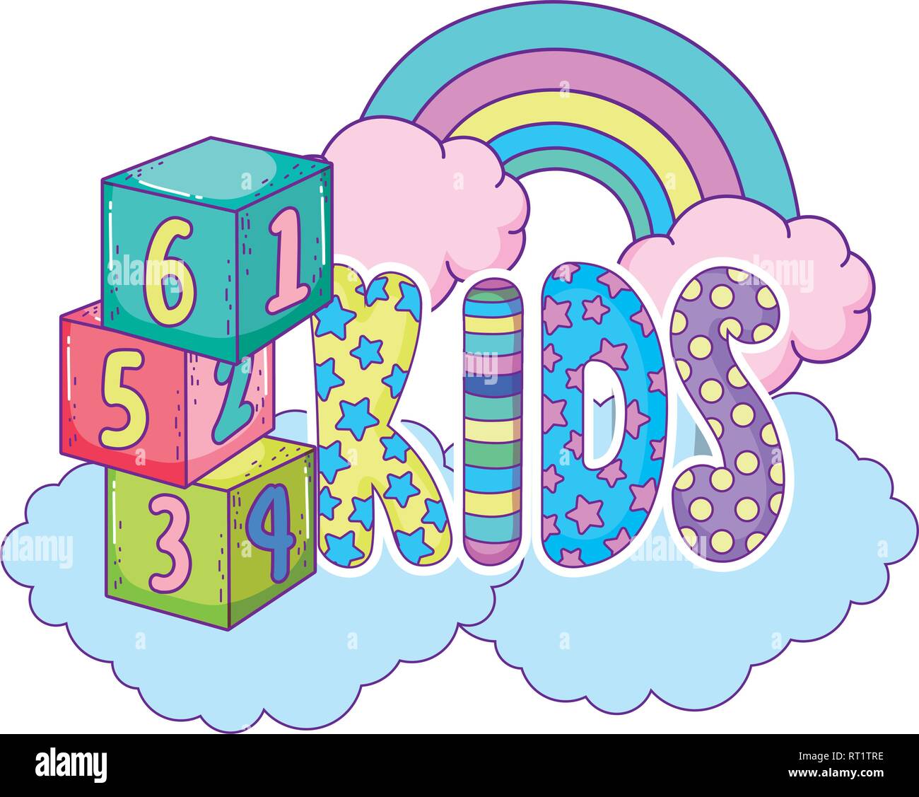 cute kids word with rainbow Stock Vector Image & Art - Alamy
