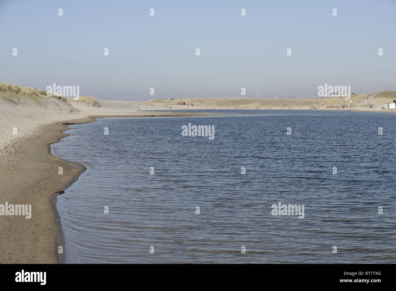 A lagoon at the beach in Hargen aan Zee, the Netherlands Stock Photo ...
