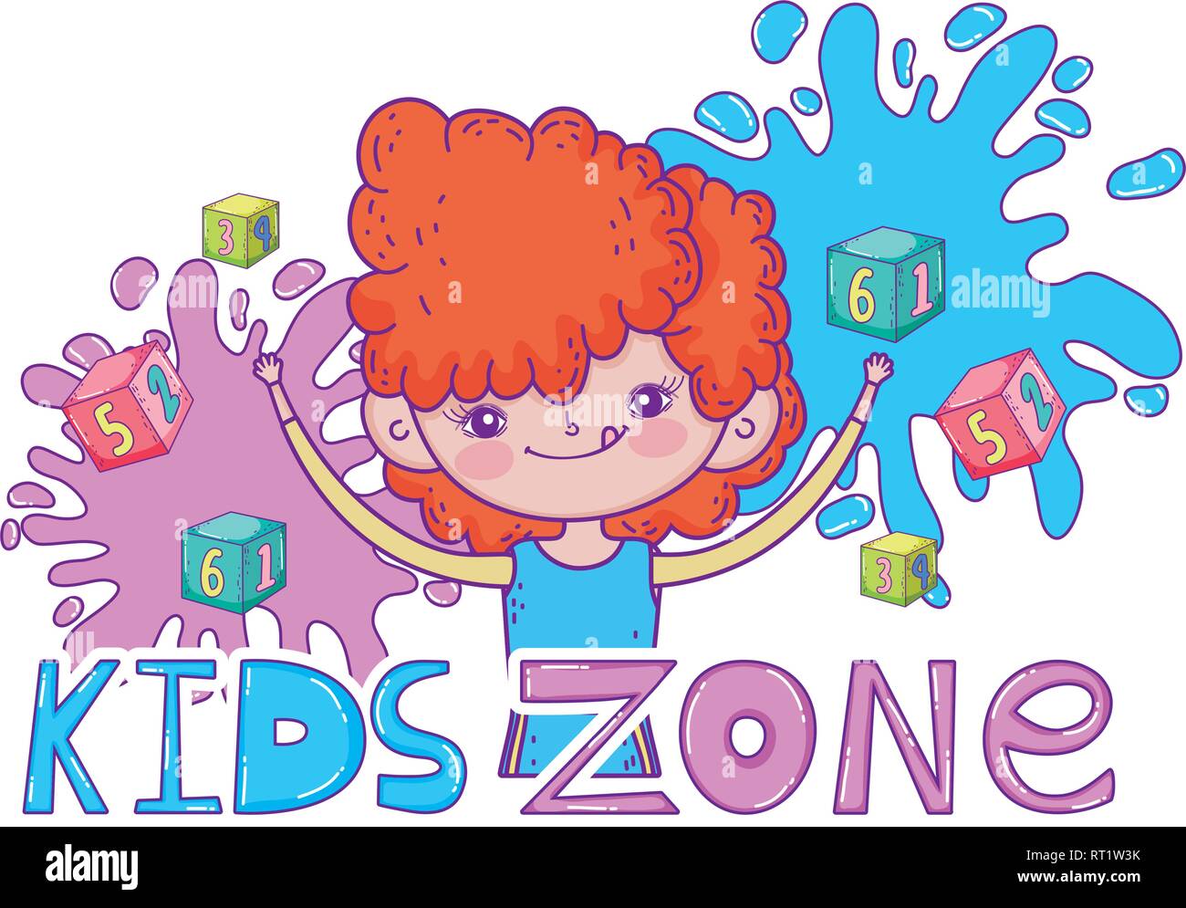 happy little boy with paint splash Stock Vector Image & Art - Alamy