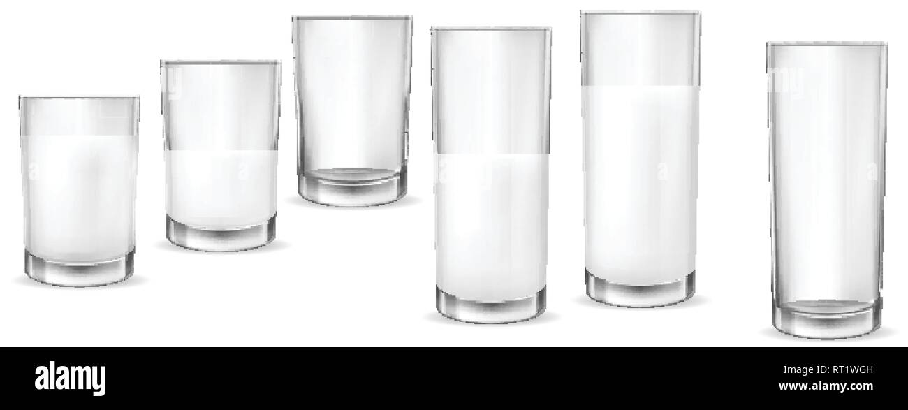 Half Full Glass Of Milk