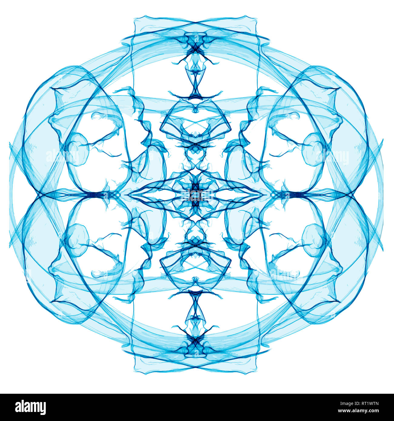 Beautiful abstract symmetry figure. Hand drawn linear abstract pattern ...