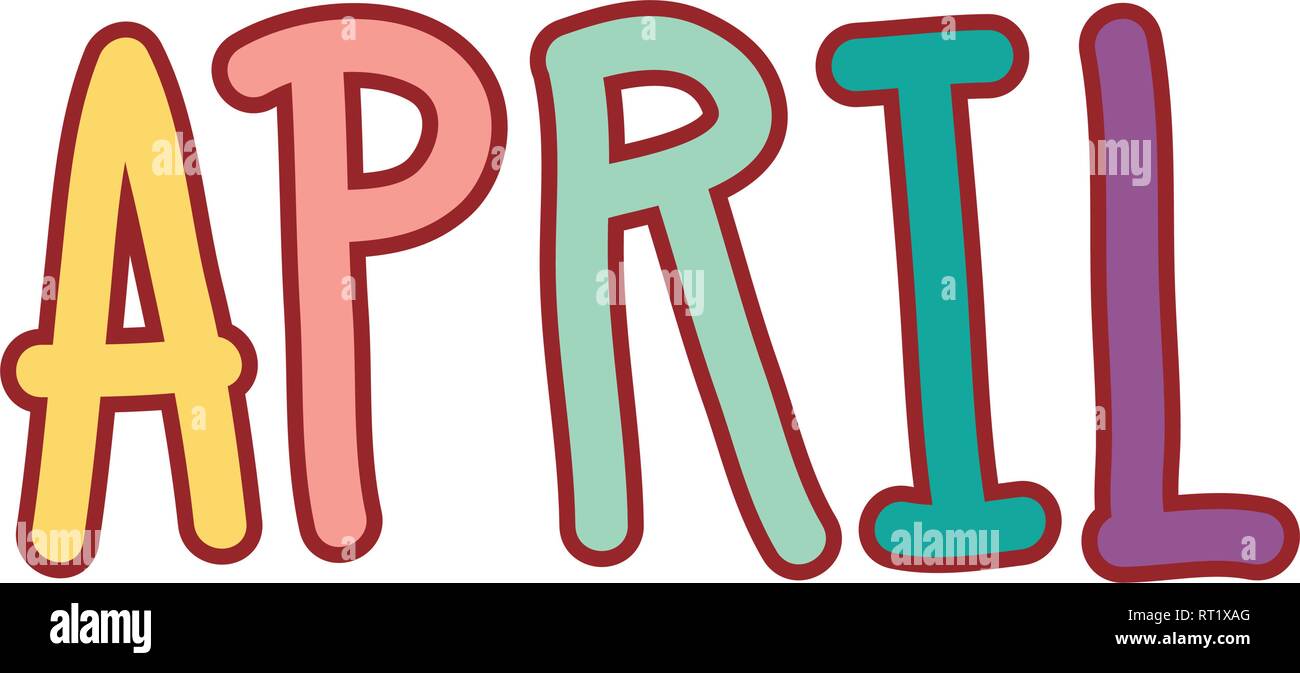 cute april word calligraphy Stock Vector Image & Art - Alamy