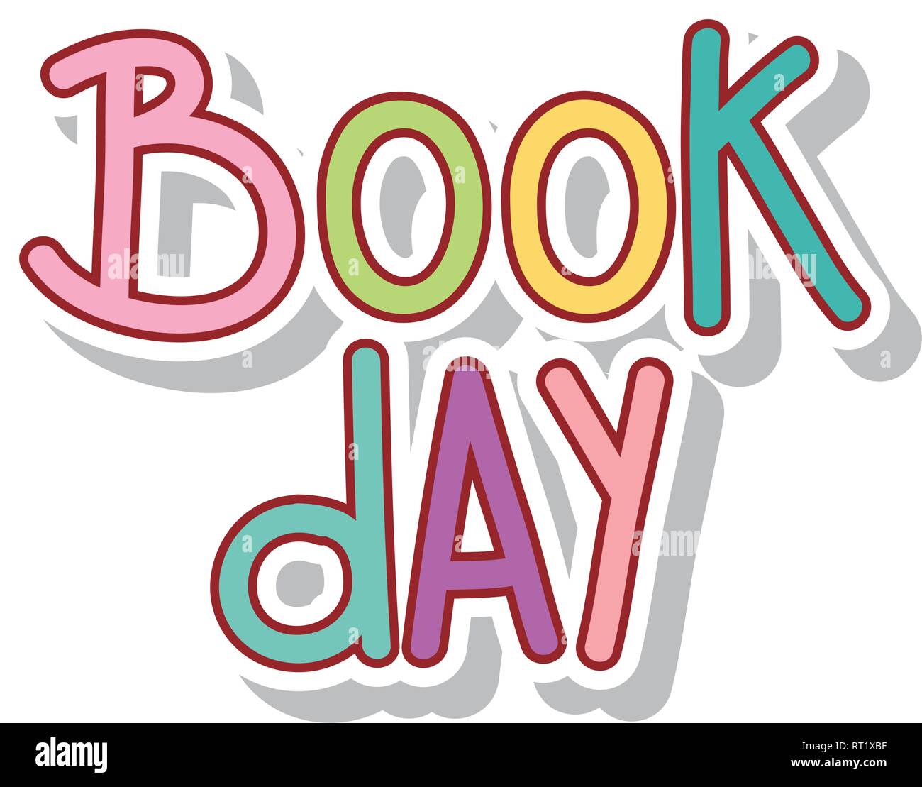book day calligraphy message Stock Vector Image & Art - Alamy