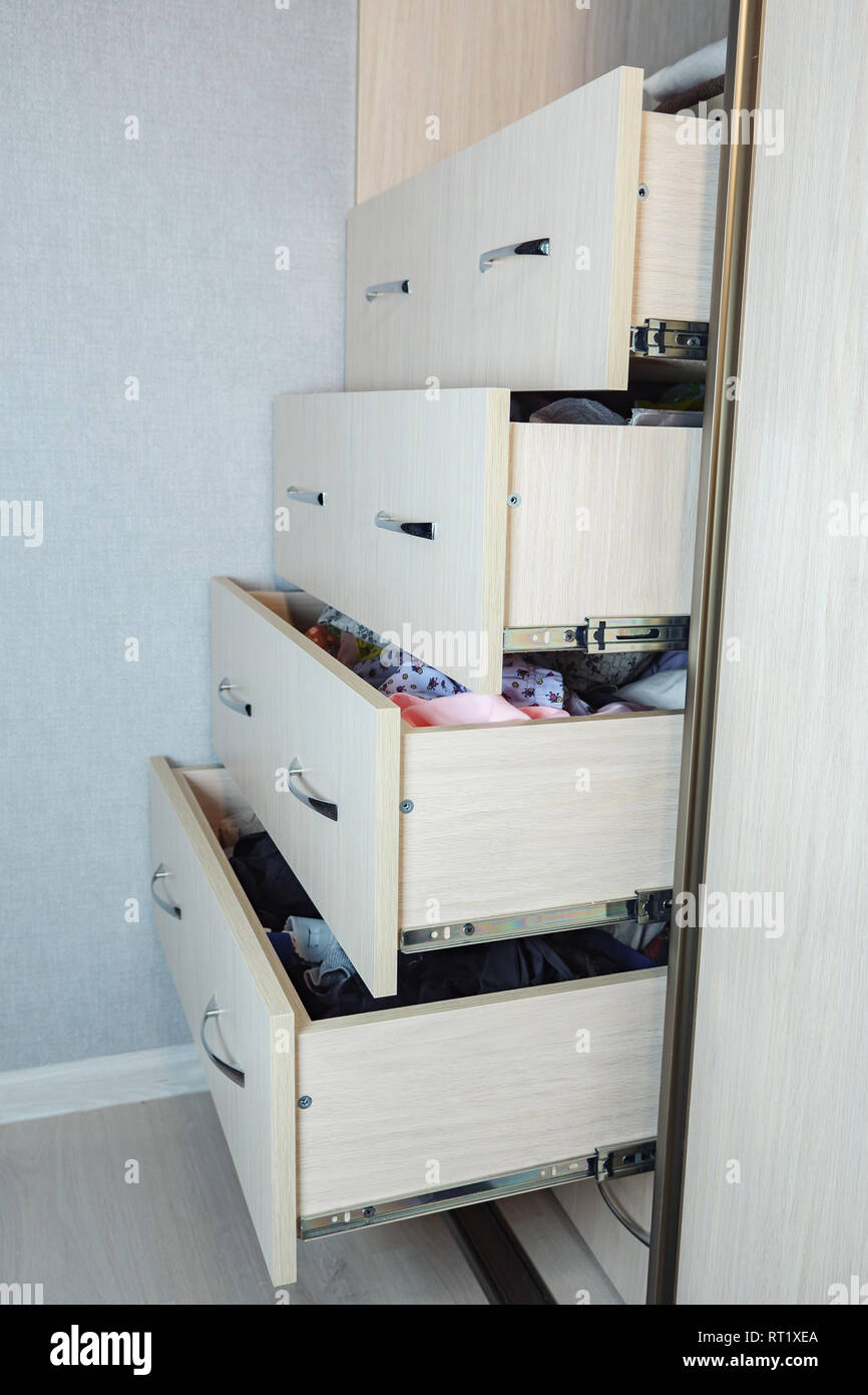 sliding lockers with clothes in the apartment Stock Photo - Alamy