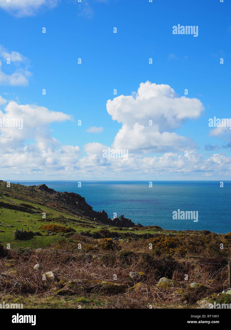 Commando Ridge, Bosigran, Penwith, Cornwall, England, UK Stock Photo ...
