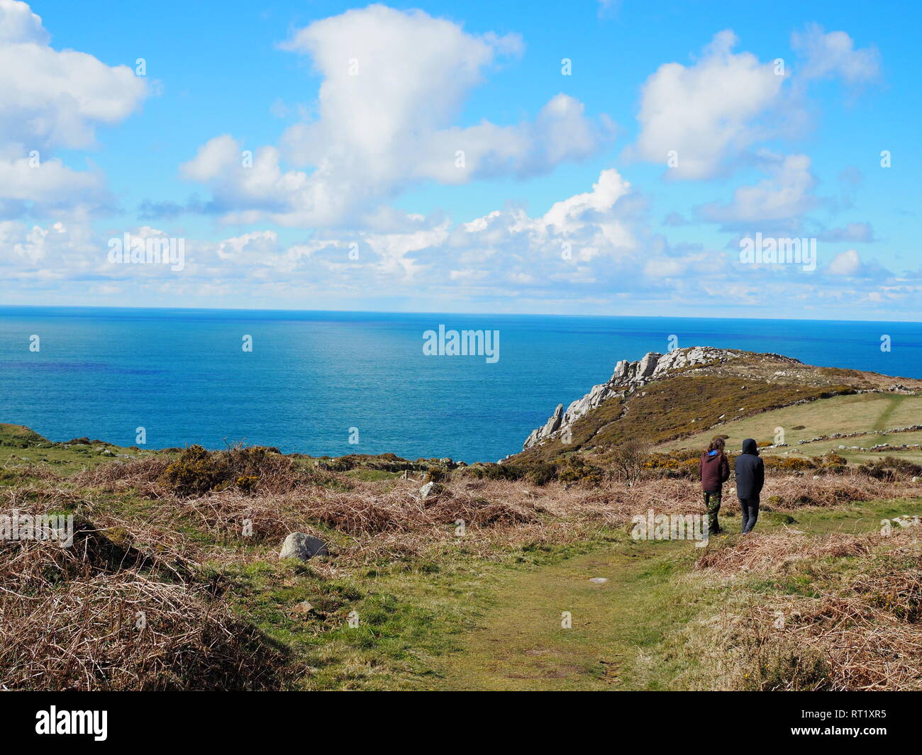Commando Ridge, Bosigran, Penwith, Cornwall, England, UK Stock Photo ...