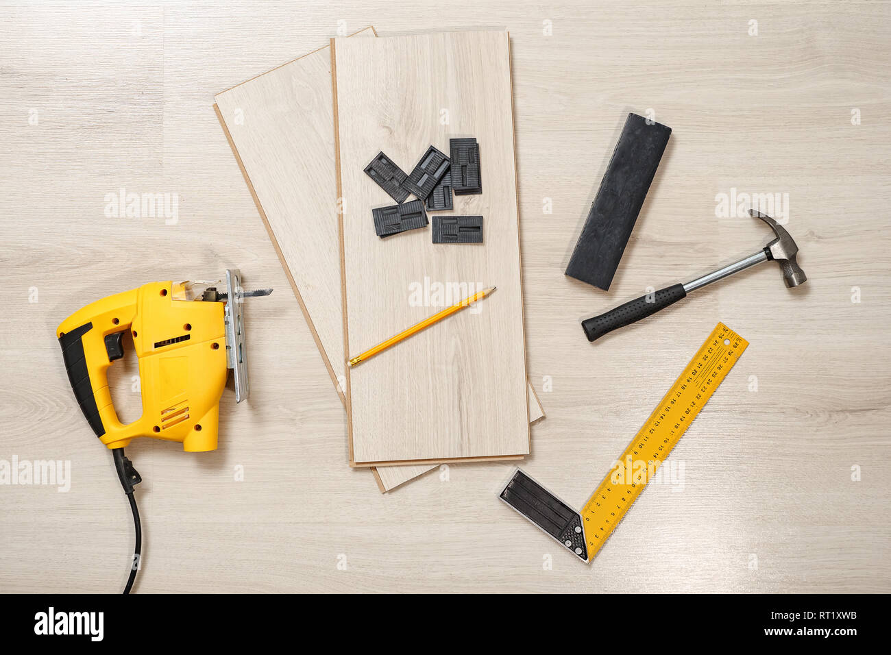 Top view of instruments and cutting instrument Stock Photo - Alamy