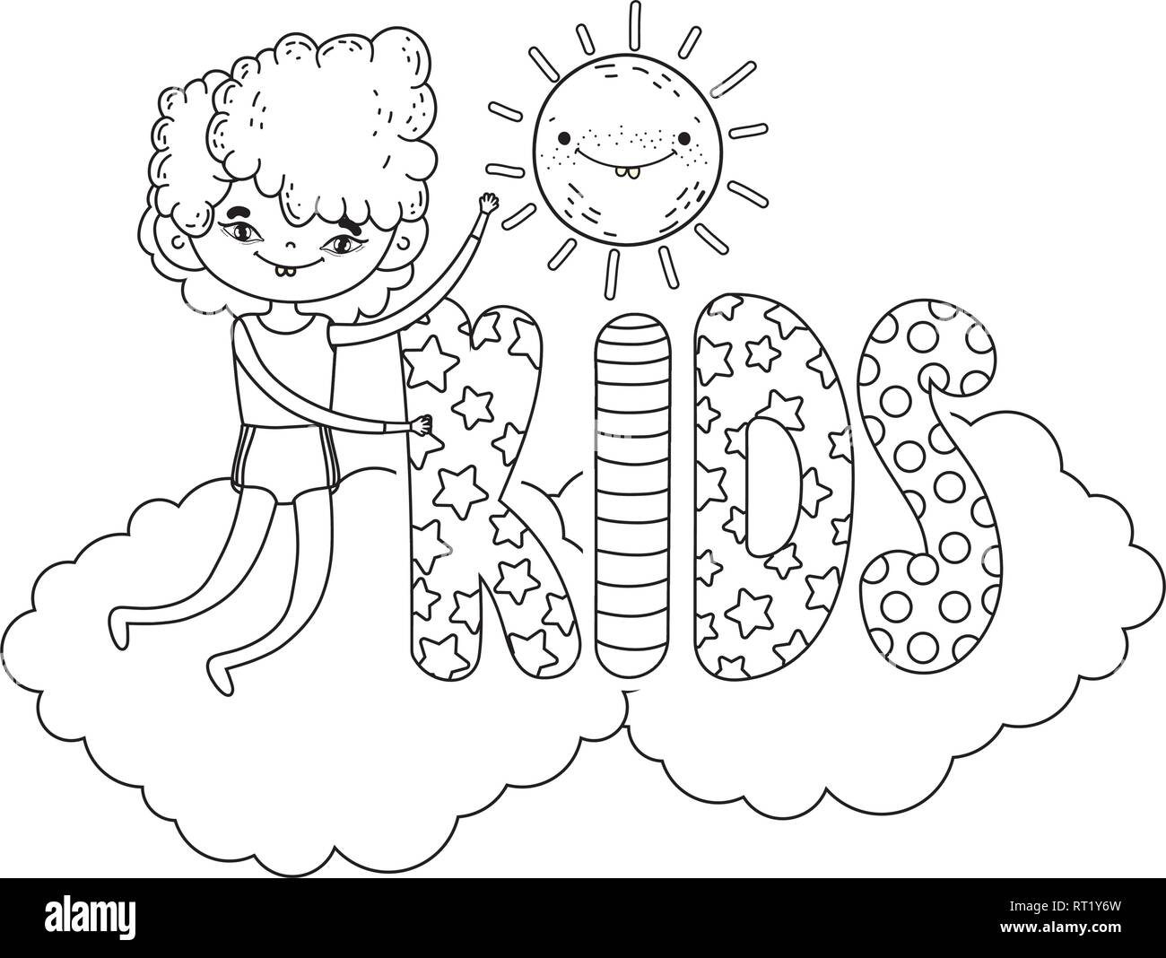 Boy smile sunny Stock Vector Images - Alamy