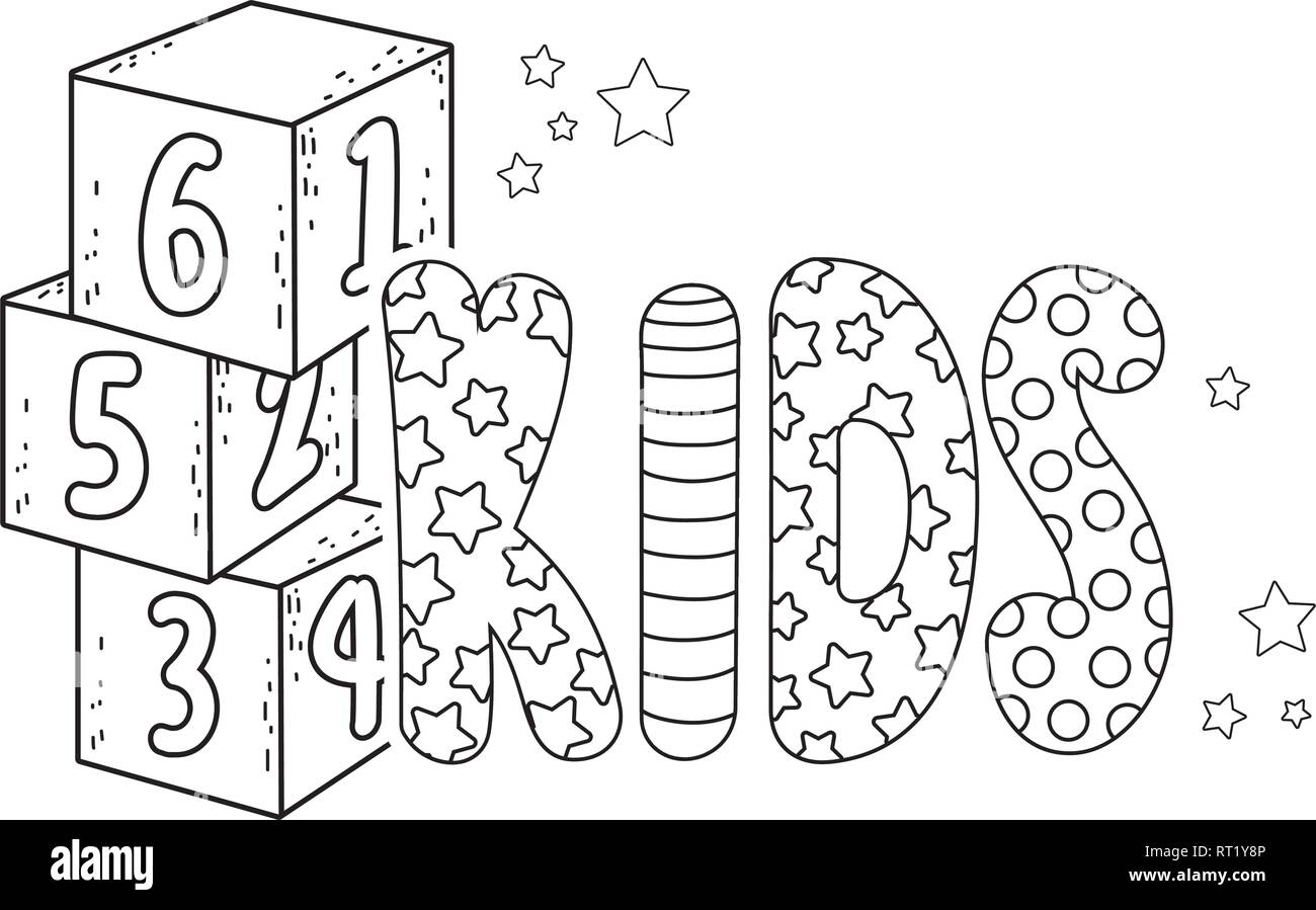 cute kids word with blocks of numbers Stock Vector Image & Art - Alamy