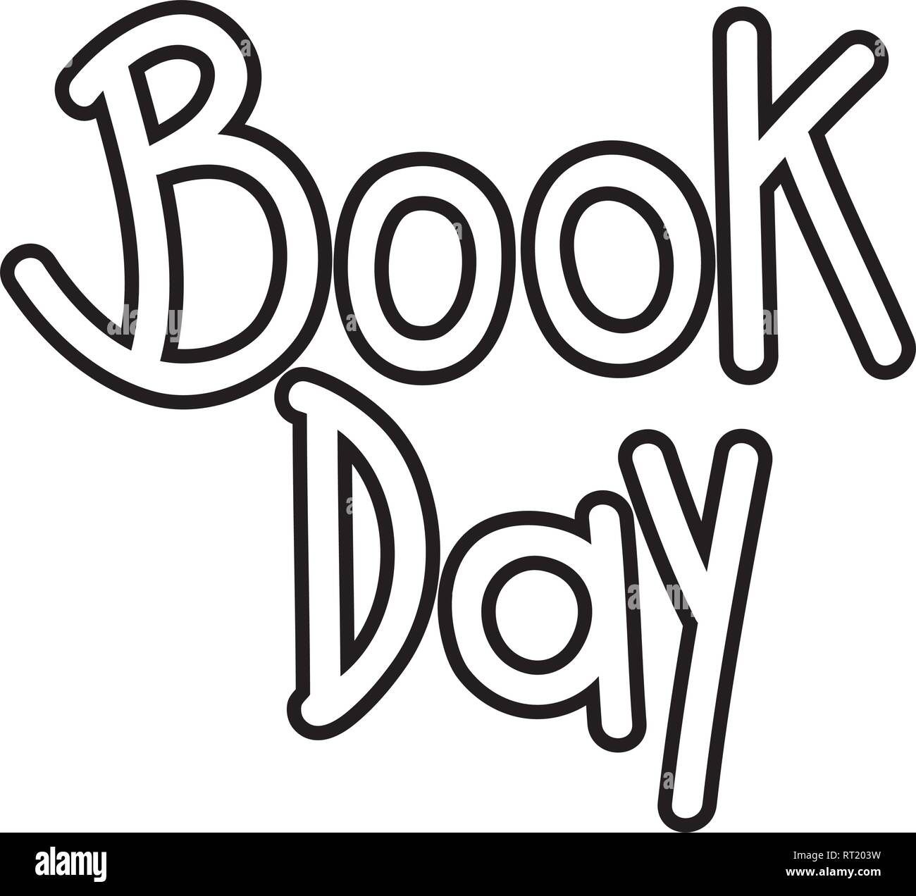 book day calligraphy message Stock Vector Image & Art - Alamy