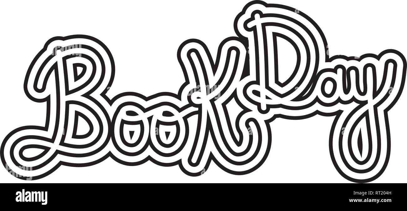 book day calligraphy message Stock Vector Image & Art - Alamy