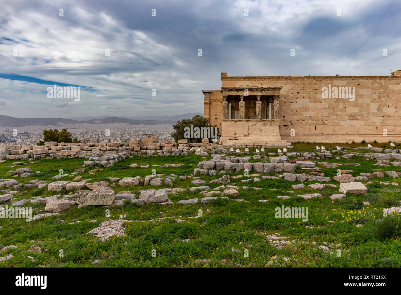 Erechtheion - small temple with Caryatids instead of columns Stock ...